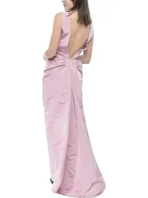 SUPER BLOND SUPER BLOND Ruched Open-Back Maxi Dress