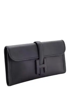 Hermès Jige Elan Clutch Bag - Black