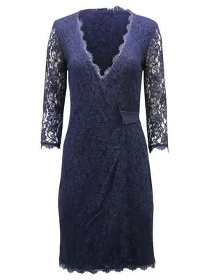 Diane Von Furstenberg Lace Wrap Dress - Blue