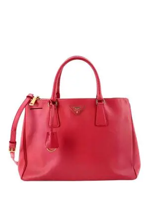 Prada Double Zip Lux Saffiano Leather Medium Tote Bag - Pink