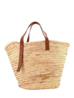 Loewe Basket Tote Raffia Large Bucket Bag - Brown