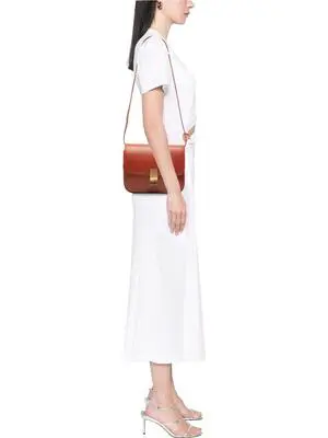 Celine Classic Box Crossbody Bag In Calfskin - Orange