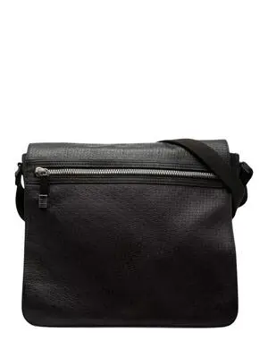 Dior Diorissimo Embossed Leather Messenger Bag - Black