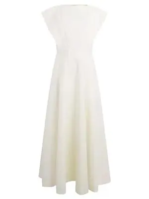 Philosophy Di Lorenzo Serafini Scalloped Sleeveless Midi Dress - Neutrals