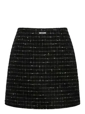 MSGM Check-pattern Wrap Skirt - Black