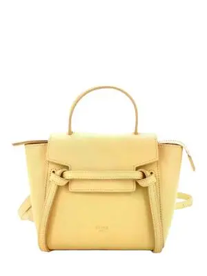 Celine Belt Bag Textured Leather Pico Shoulder Bag - Yellow