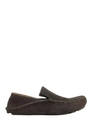 Loewe LOEWE Rambla Driving Loafers In Suede Calfskin Brown
