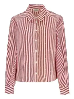EMME Crystal-embellished Striped Shirt - Red
