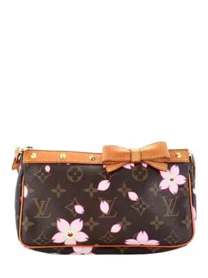 LOUIS VUITTON Monogram Pochette Pochette Accessories Limited Edition Cherry Blossom Clutch Bag - Brown