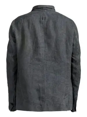 HANNES ROETHER High-neck Button-up Blazer - Grey