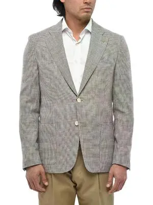 Corneliani Pin-detail Houndstooth Blazer - Neutrals