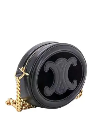 Celine Triomphe Oval Chain Crossbody Bag - Black
