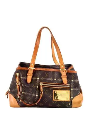 LOUIS VUITTON Monogram Canvas Riveting Tote Bag - Brown