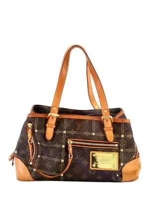 LOUIS VUITTON Monogram Canvas Riveting Tote Bag - Brown