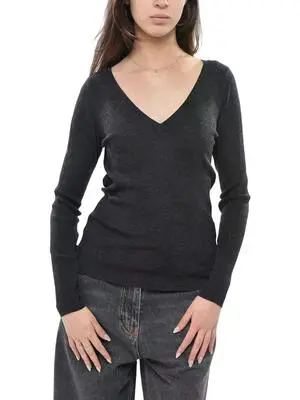 P.a.r.o.s.h Ribbed-knit V-neck Sweater - Grey