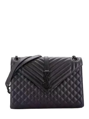 Saint Laurent Classic Monogram Envelope Satchel - Black