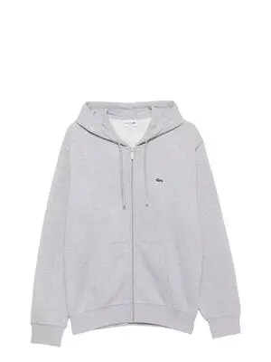 Lacoste Logo-patch Zip-up Hoodie - Grey