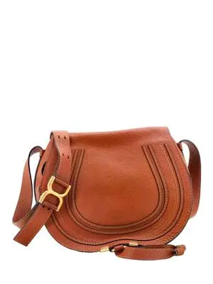 Chloé Chloé Marcie Leather Medium Crossbody Bag Brown