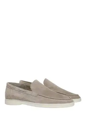 AURELIEN Aurélien Light Grey Suede Yacht Loafers