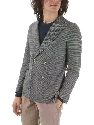 Corneliani Double-breasted Linen Jacket - Blue