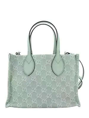 Gucci Ophidia Gg Denim Medium Shopper Tote Bag - Green