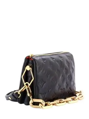 LOUIS VUITTON Monogram Embossed Lambskin Coussin Bb Bag - Black