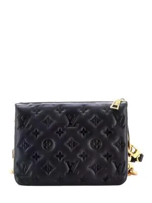 LOUIS VUITTON Monogram Embossed Lambskin Coussin Bb Bag - Black