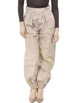 SUPER BLOND Pleated Balloon Trousers - Neutrals