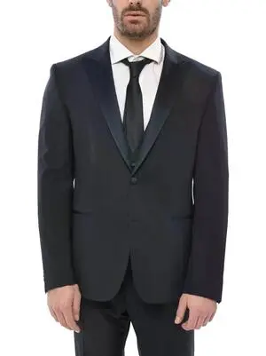Corneliani Satin-lapel Three-piece Suit - Blue