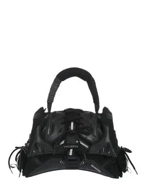 Balenciaga Panelled Mesh Shoulder Bag - Black