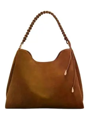 Cult Gaia Osa Suede Braided-handle Tote Bag - Brown