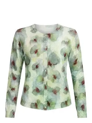 IN BED WITH YOU Reversible Floral-print Cardigan - Neutrals