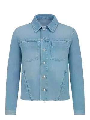 L'Agence Janelle Raw-edge Denim Jacket - Blue