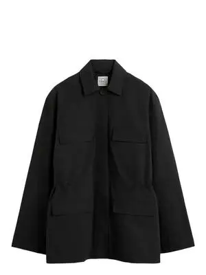 TOTEME Collared Drawstring Jacket - Black