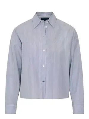 PATRICK ASSARAF Stripe Print Boxy Shirt - Blue