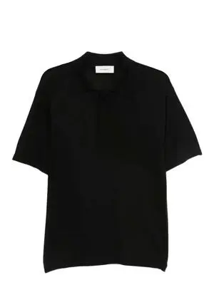 LISA YANG Carter Short-sleeve Polo Shirt - Black