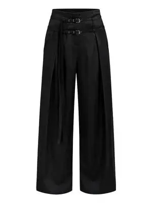 GRACE LING Relic High-waisted Wide Leg Trousers - Black