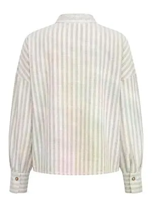 FORME D'EXPRESSION Striped Drop-shoulder Shirt - Neutrals