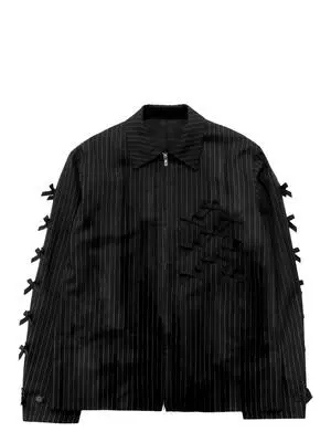 TAKAHIROMIYASHITA THESOLOIST. Ribbons Brit Pinstripe-pattern Shirt Jacket - Black