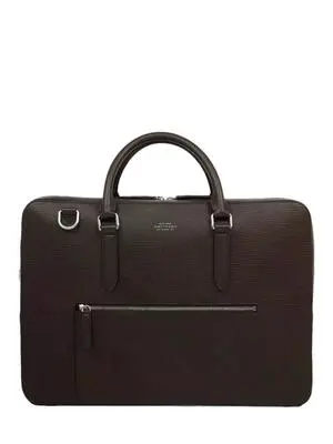 Smythson Ludlow Zip-front Briefcase - Brown