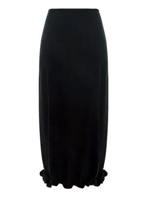 SEEN USERS Name Twombly Bloom Ruffled Midi Skirt - Black