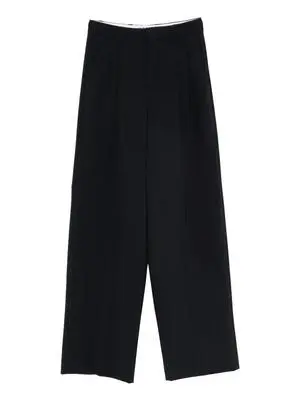 ROSSI Noa Pleated Wide Leg Trousers - Blue