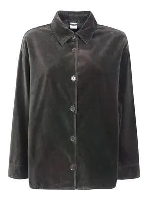 Aspesi Button-fastening Velvet Shirt Jacket - Green