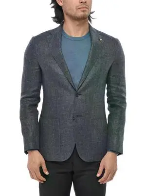 Corneliani Single-breasted Patch-pocket Blazer - Blue