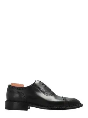 Kiton Brogue Detail Lace-up Oxford Shoes - Black