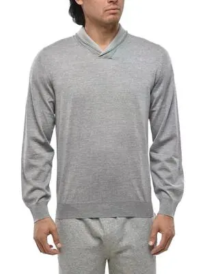 Corneliani Shawl Collar Wool Sweater - Grey