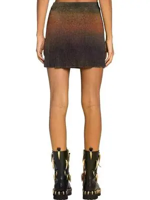 Roberto Cavalli Knitted Mini Skirt With Gradient Effect - Orange