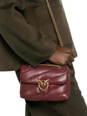 Pinko Small Leather Shoulder Bag - Red