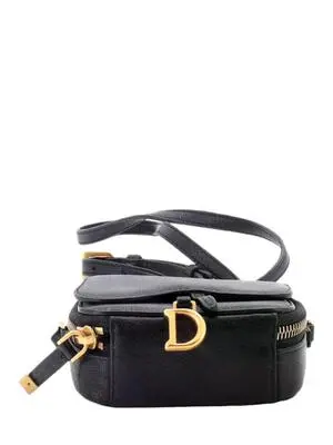 Dior Saddle Shoulder Strap Pouch Goatskin Mini - Black