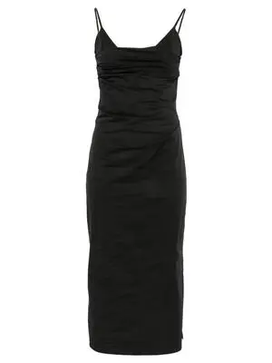 PATRIZIA PEPE Patrizia Pepe Ruched Spaghetti-Strap Midi Dress